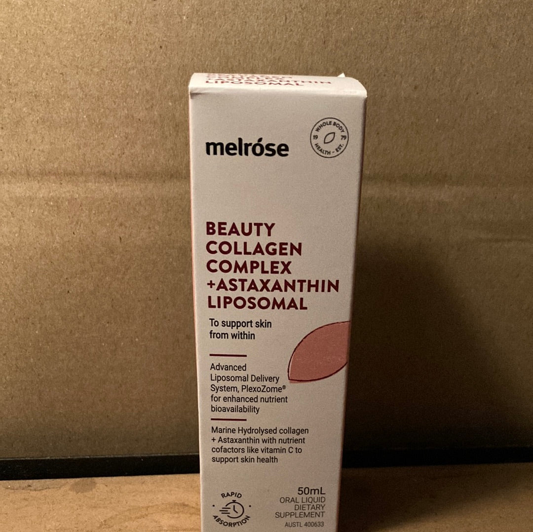 Melrose Liposomal Beauty Collagen Complex & Astaxanthin Oral Liquid 50 – Rhubarb Rhubarb Organics