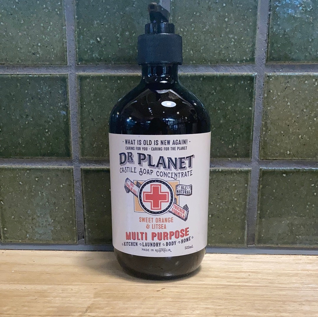 Dr Planet Castile Soap Concentrate Sweet Orange & Litsea 500g – Rhubarb ...