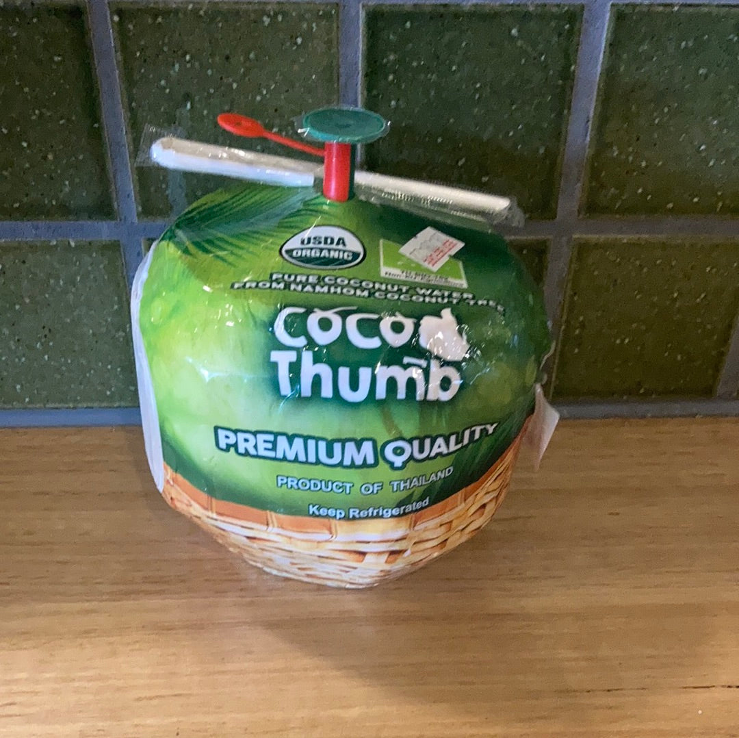 Coco Thumb Whole Drinking Coconut – Rhubarb Rhubarb Organics