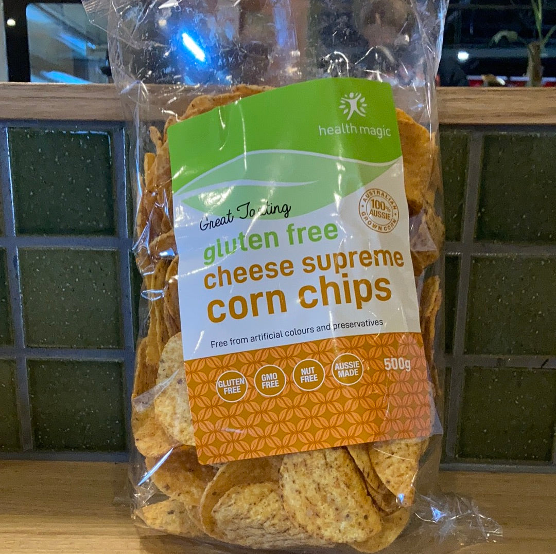 Health Magic Corn Chips Supreme Cheese 500g – Rhubarb Rhubarb Organics