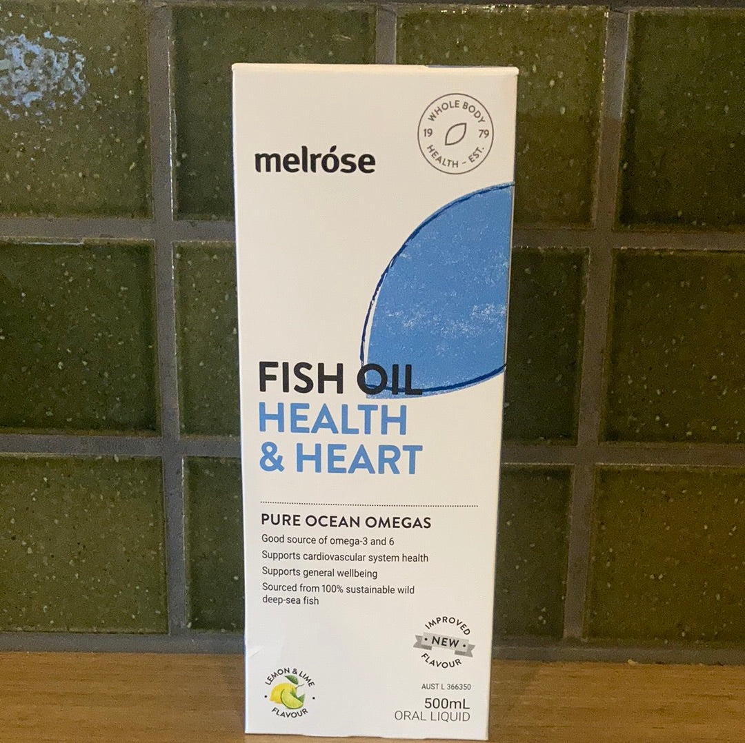 Melrose Fish Oil Health+Heart 500ml – Rhubarb Rhubarb Organics