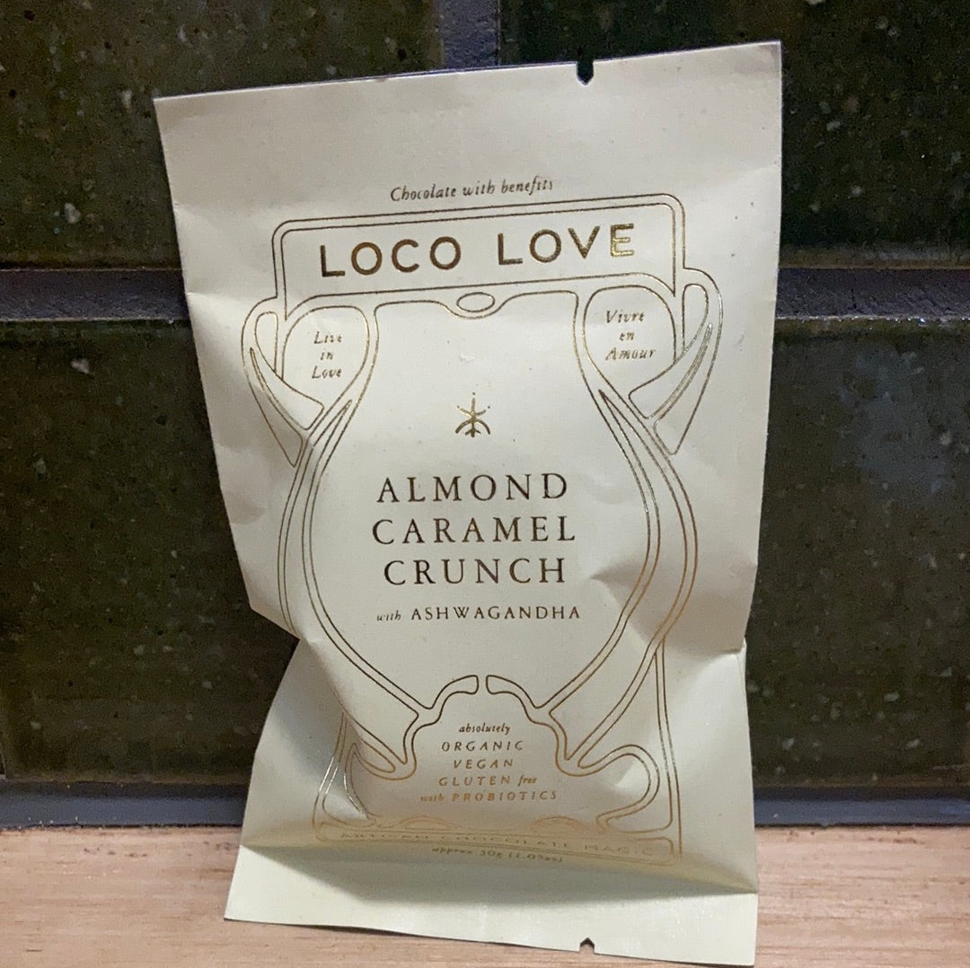 Loco Love Almond Caramel Crunch 30g – Rhubarb Rhubarb Organics