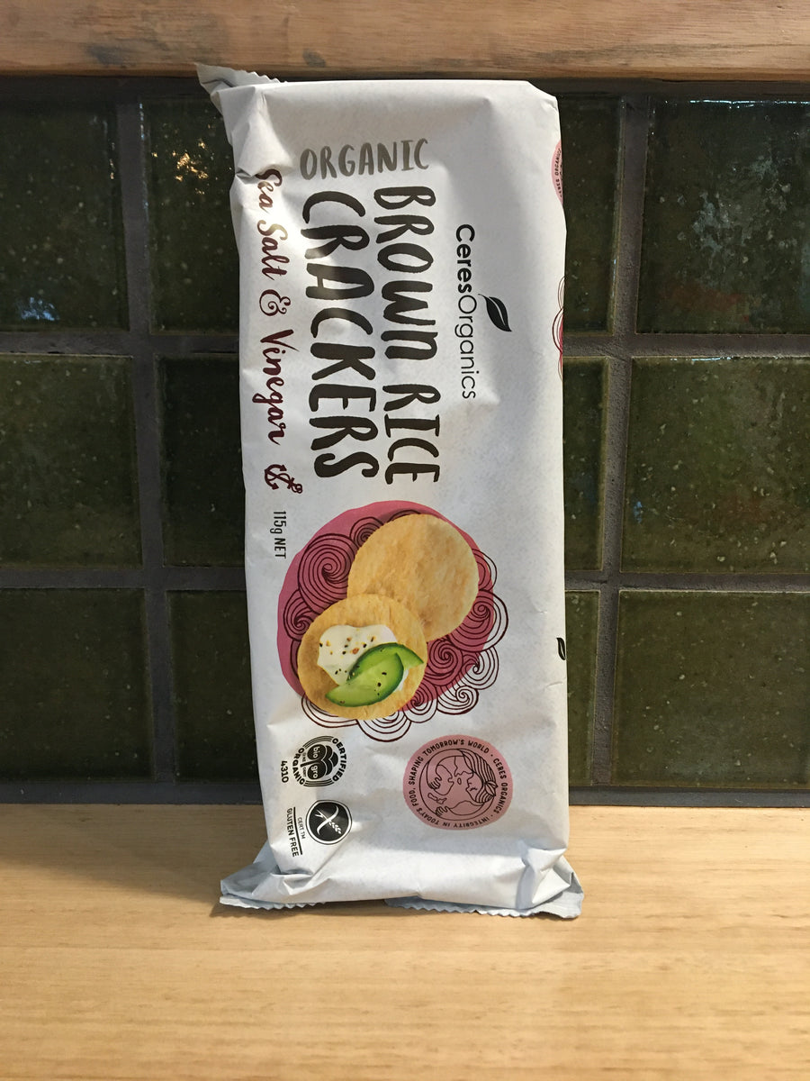 Ceres Brown Rice Crackers Sea Salt & Vinegar 115g – Rhubarb Rhubarb ...