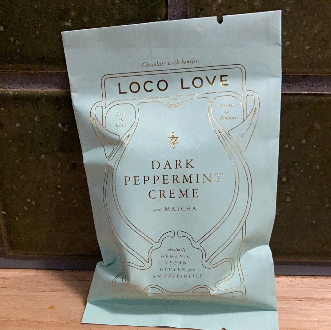Loco Love Dark Peppermint Creme Chocolate 30g – Rhubarb Rhubarb Organics