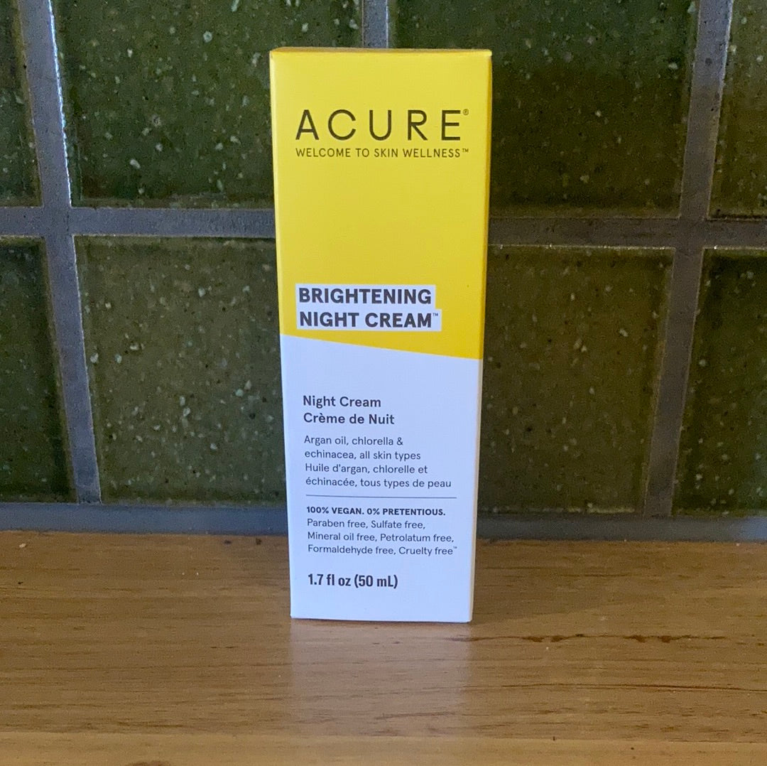 Acure Brightening Night Cream 50ml – Rhubarb Rhubarb Organics