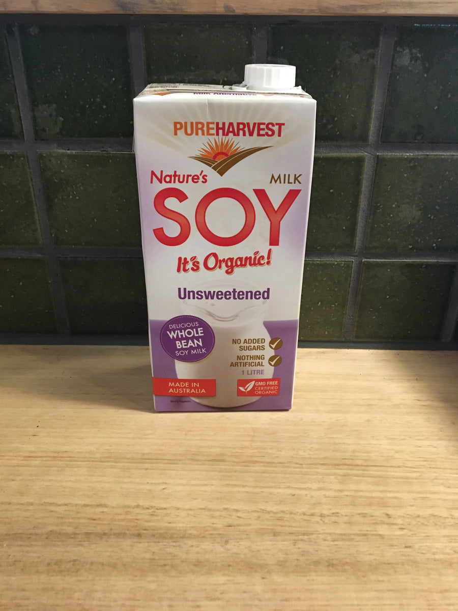 Pure Harvest Soy Milk Unsweetened 1L – Rhubarb Rhubarb Organics