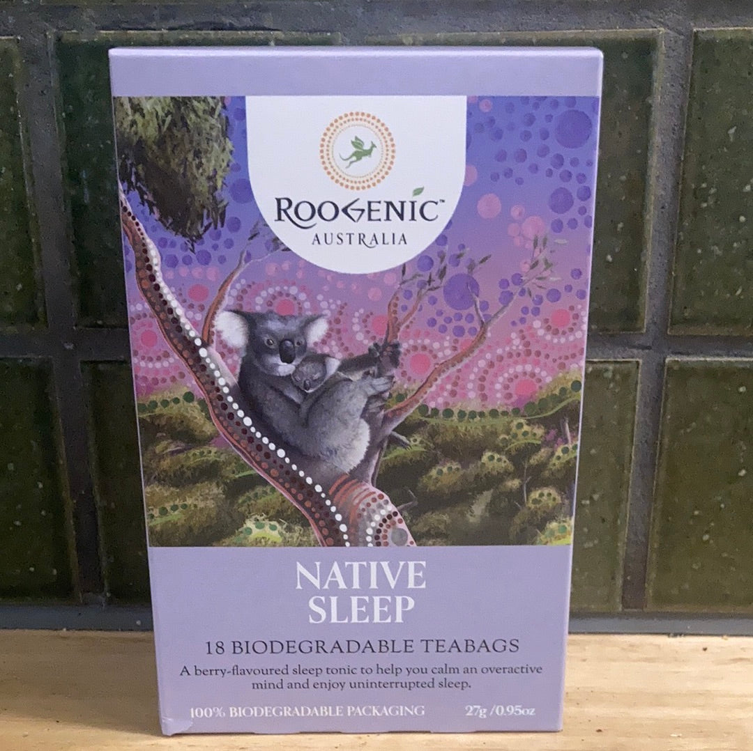 Roogenic Native Sleep Tea 18pk – Rhubarb Rhubarb Organics